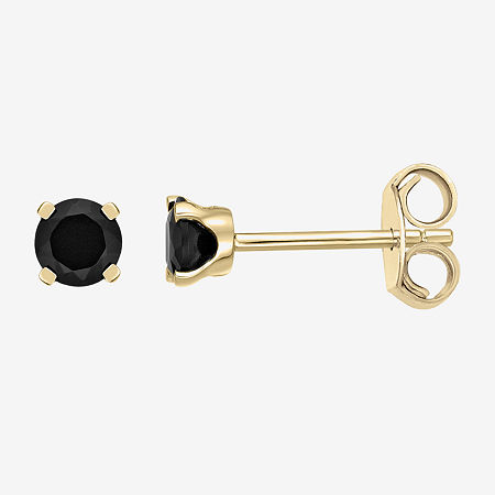 Click here for Genuine Black Onyx 14K Gold 4mm Round Stud Earring... prices