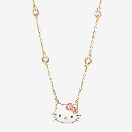 Click here for Girls Pink Cubic Zirconia 18K Gold Over Silver 15... prices