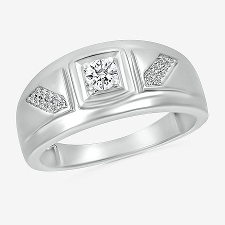 Click here for Mens 3MM 1/3 CT. T.W. Natural White Diamond 10K Wh... prices