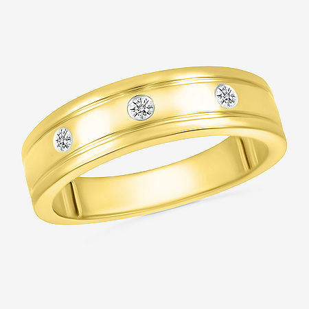 Click here for Mens 4MM 1/10 CT. T.W. Natural White Diamond 10K G... prices