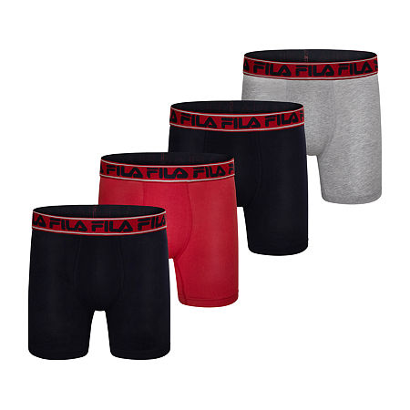 Click here for FILA Ultra Soft Stretch No Fly Mens 4 Pack Boxer B... prices