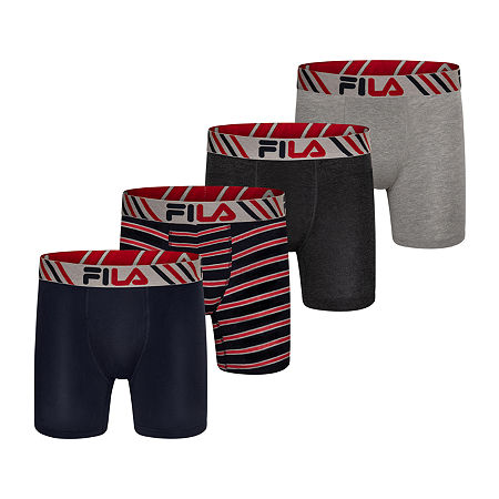 Click here for FILA Ultra Soft Stretch No Fly Mens 4 Pack Boxer B... prices