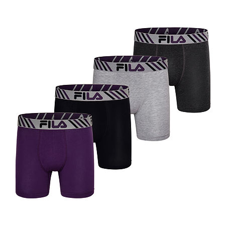 Click here for FILA Ultra Soft Stretch No Fly Mens 4 Pack Boxer B... prices
