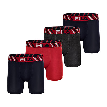 Click here for FILA Ultra Soft Stretch No Fly Mens 4 Pack Boxer B... prices