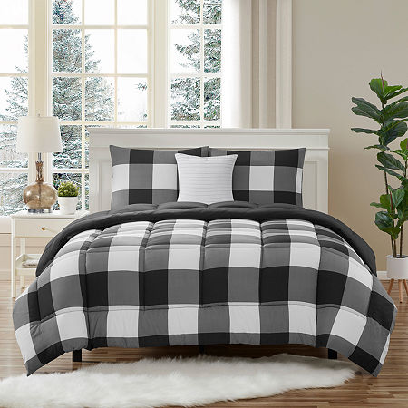 Sweet Home Collection 4pc. Buffalo Check Reversible Comforter Set