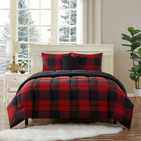 Sweet Home Collection 4pc. Buffalo Check Reversible Comforter Set