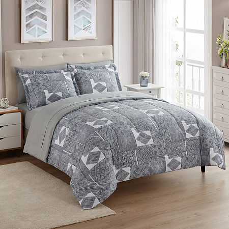 Sweet Home Collection Tulsa 7pc. Bed in a Bag Comforter Set