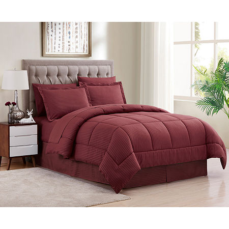 Click here for Sweet Home Collection 8pc. Embossed Dobby Stripe B... prices