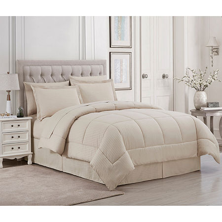 Sweet Home Collection 8pc. Embossed Dobby Stripe Bed In A Bag