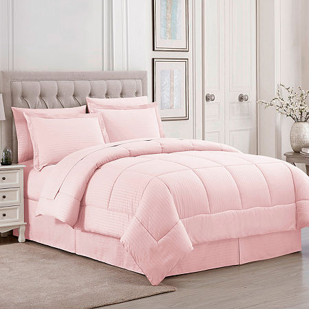 Sweet Home Collection 8pc. Embossed Dobby Stripe Bed In A Bag