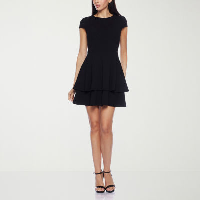 B. Smart Bow Back Womens Short Sleeve Fit + Flare Dress Juniors, Color ...