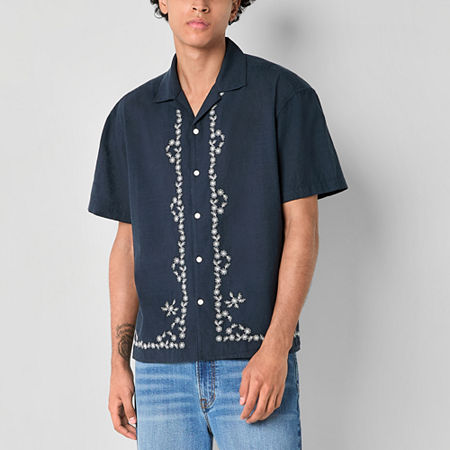 Click here for Arizona Mens Boxy Fit Embroidered Camp Shirt  Xx-l... prices