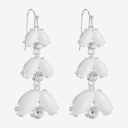Click here for Liz Claiborne Womens White Glass Drop Earrings  On... prices