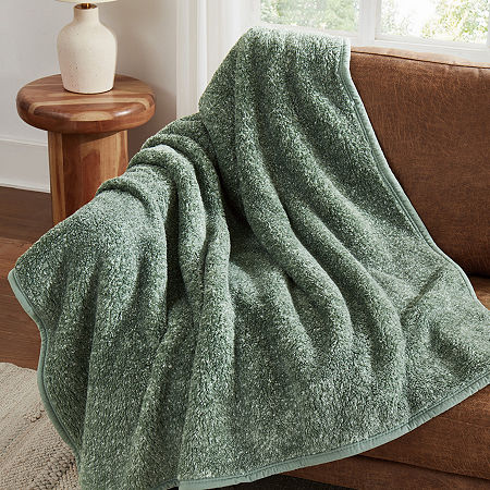 Click here for Brooklyn Loom Heathered Sherpa Washable Throw  One... prices
