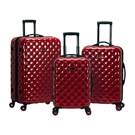 Rockland Quilt 3-Pc. Hardside Luggage Set - Red