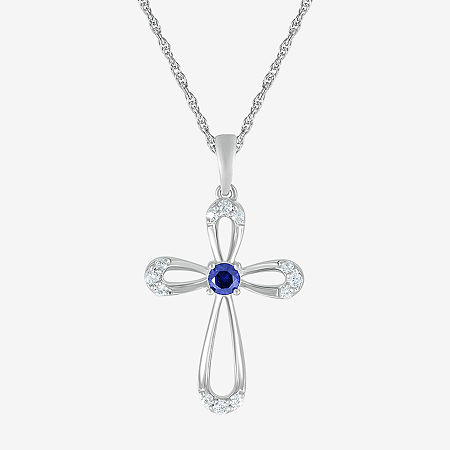 Click here for Womens Lab Created Blue Sapphire Sterling Silver C... prices