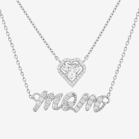 Click here for Diamonart Layered Look Mom Womens White Cubic Zirc... prices