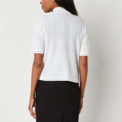 Perceptions Womens Short Sleeve Shrug, Color: White - JCPenney