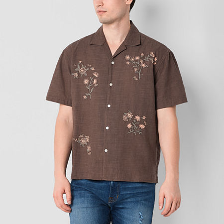 Click here for Arizona Mens Boxy Fit Embroidered Camp Shirt  Xx-l... prices