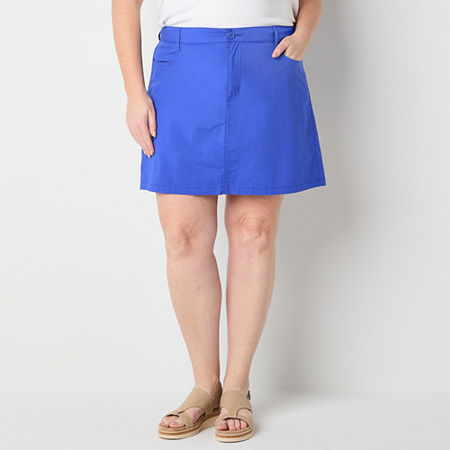 Click here for St. Johns Bay Womens Mid Rise-Plus Skort  30w  Blu... prices