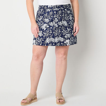 Click here for St. Johns Bay Womens Mid Rise-Plus Skort  28w  Blu... prices