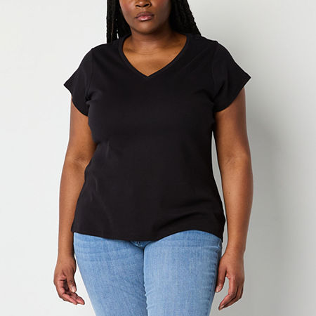 Click here for Liz Claiborne Womens V Neck Short Sleeve Plus T-Sh... prices
