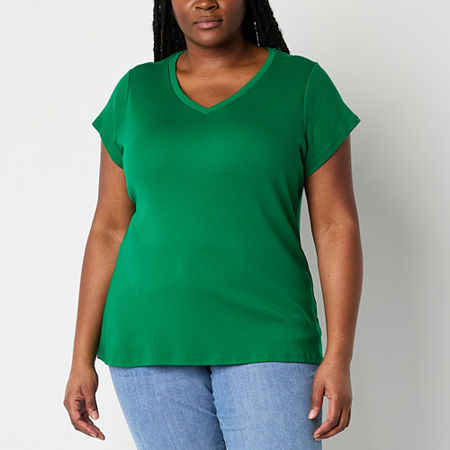 Click here for Liz Claiborne Womens V Neck Short Sleeve Plus T-Sh... prices