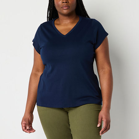 Click here for Liz Claiborne Womens V Neck Short Sleeve Plus T-Sh... prices