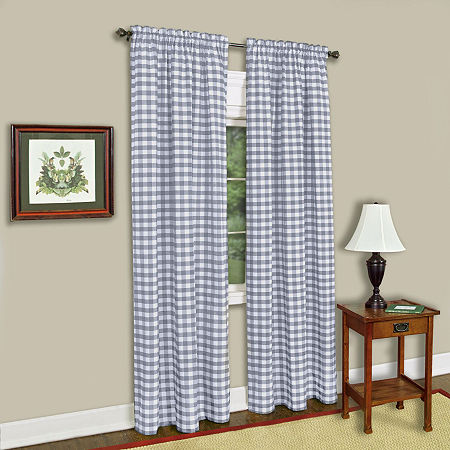 Achim Buffalo Check Window Panel  42 x 84 - Grey