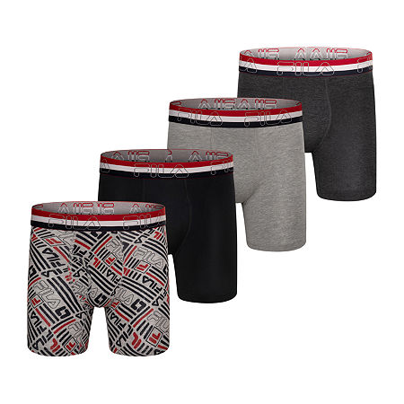 Click here for FILA Ultra Soft Stretch Mens 4 Pack Boxer Briefs F... prices