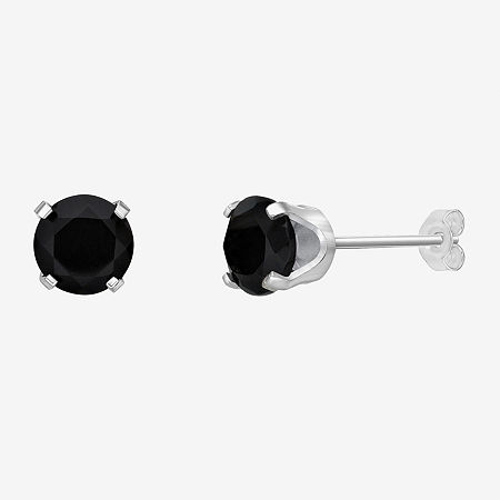 Click here for Genuine Black Onyx 10K White Gold 5mm Round Stud E... prices