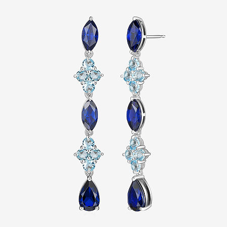 Click here for Womens Lab Created Blue Sapphire Sterling Silver D... prices