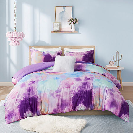 Intelligent Design Cassiopeia Watercolor Tie Dye 4-Pc. Comforter Set  King/California King - Lavender
