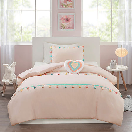 Intelligent Design Tessa Tassel 3-Pc. Comforter Set  Twin - Blush