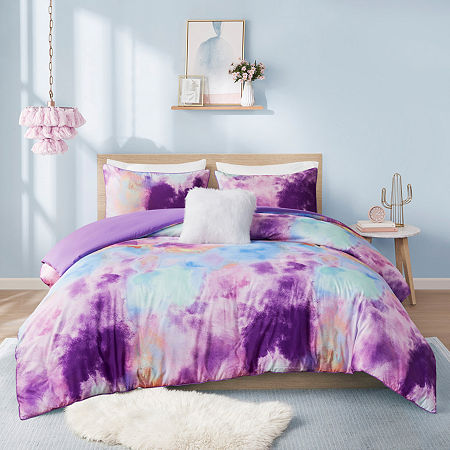 Intelligent Design Cassiopeia Watercolor Tie Dye 3-Pc. Duvet Cover Set  Twin/Twin Xl - Lavender
