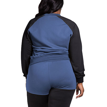 Click here for Womens Plus Size Curvy Fit Zip Up Contrast Blocked... prices