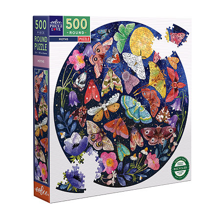 Click here for Eeboo Piece And Love Moths 500 Piece Round Adult J... prices