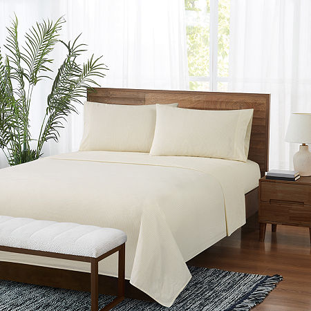 Click here for Brooklyn Loom Pinstripe Sheet Set  One Size  Beige prices