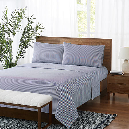 Click here for Brooklyn Loom Pinstripe Sheet Set  One Size  Blue prices