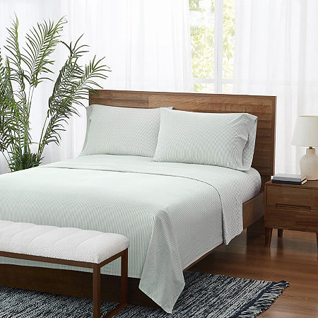 Click here for Brooklyn Loom Pinstripe Sheet Set  One Size  Green prices