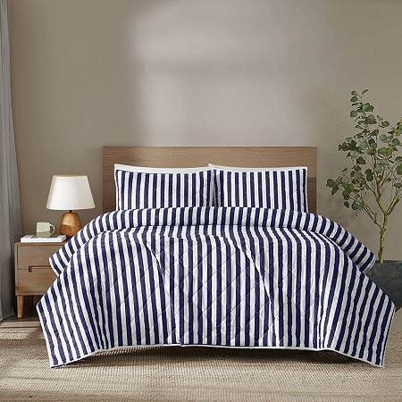 Click here for Brooklyn Loom Levi Stripe Easy Care Quilt Set  One... prices