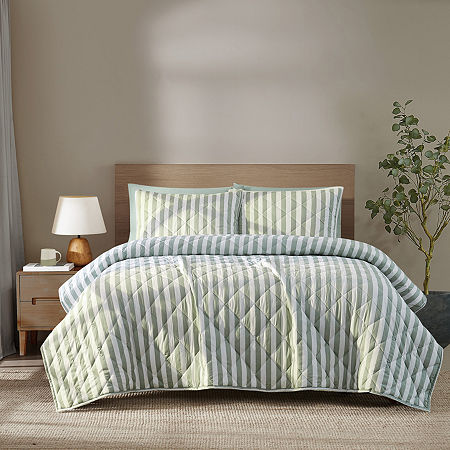 Click here for Brooklyn Loom Levi Stripe Easy Care Quilt Set  One... prices