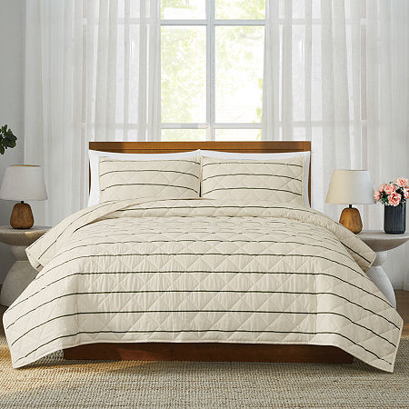 Click here for Brooklyn Loom Hayward Stripe Easy Care Quilt Set... prices
