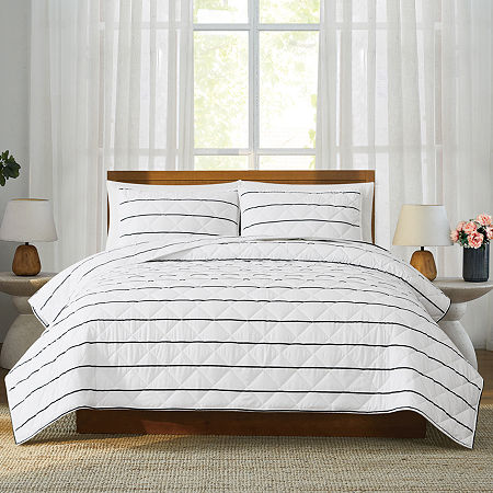 Click here for Brooklyn Loom Hayward Stripe Easy Care Quilt Set... prices