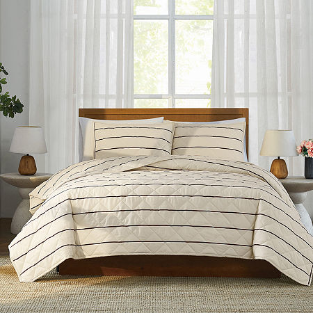 Click here for Brooklyn Loom Hayward Stripe Easy Care Quilt Set... prices