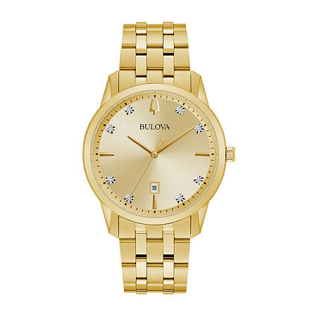 Click here for Bulova Mens Sutton Diamond-Accent Gold-Tone Stainl... prices