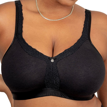 Curvy Couture Wireless Sleep Full Coverage Bra-1010  D  Black