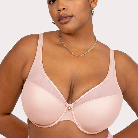 Click here for Curvy Couture Sheer Mesh Plunge T-Shirt Bra- 1310... prices