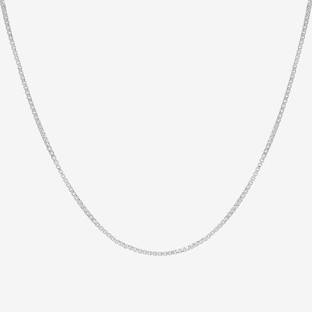 Click here for Womens 10K White Gold 20 Inch Box Chain Necklace... prices