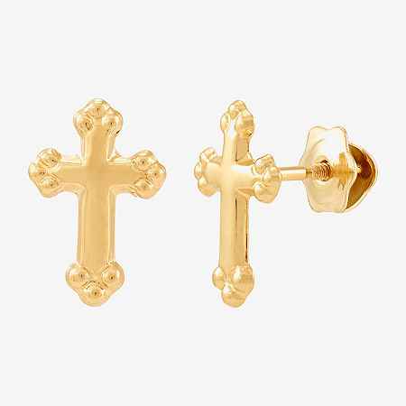 Click here for Limited Quantities! 10K Gold 10mm Cross Stud Earri... prices